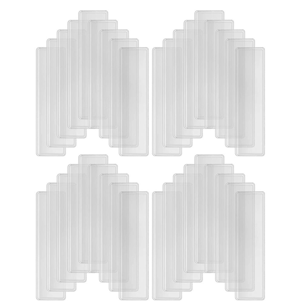 HEMOTON 4 Sheets Clear Plastic Sleeves Adhesive Label Pockets Labels ...