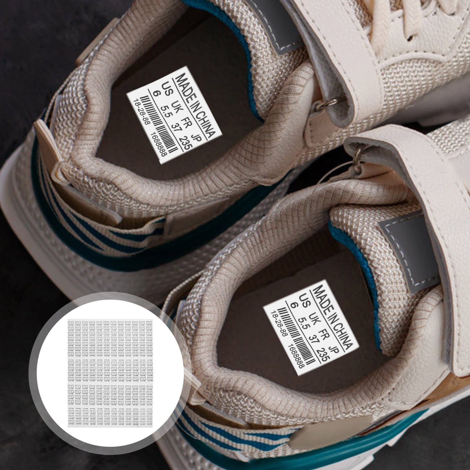 HEMOTON 4-Pack Shoe Size Number Tags Adhesive Stickers Universal Size ...