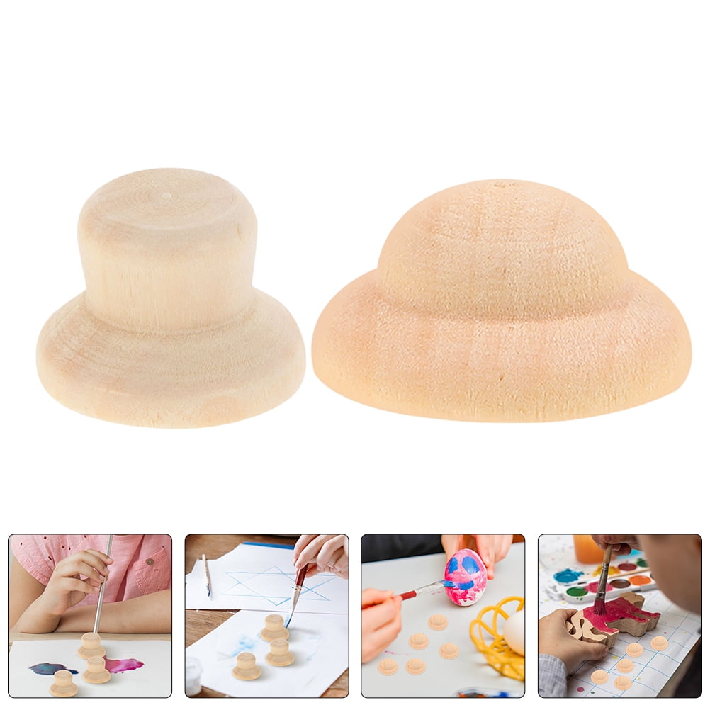 HEMOTON 40 Pcs DIY Blank Peg Dolls Hat Miniature Hats for Crafts Small ...