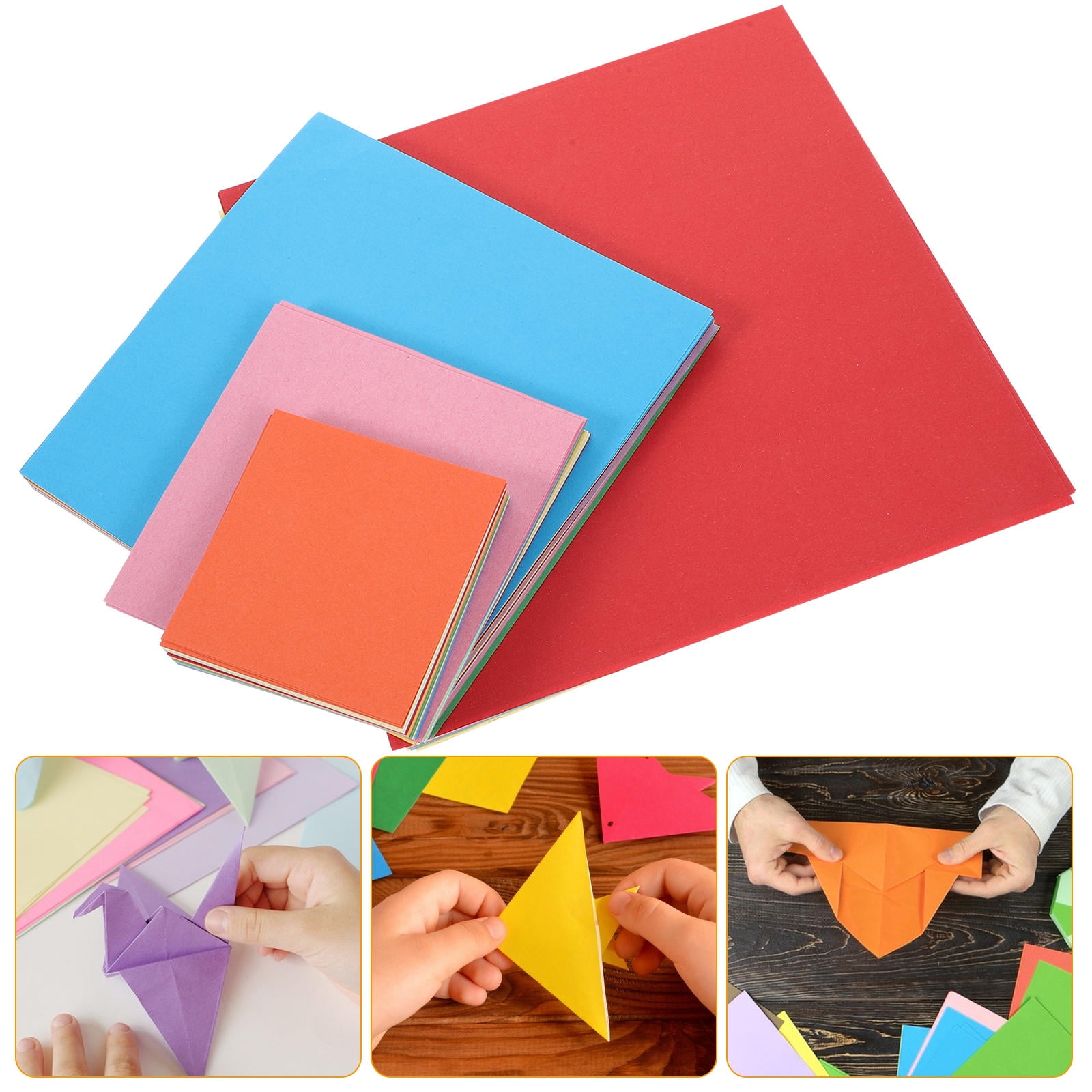 HEMOTON 400 Pcs Make Crafts Colorful Origami Decorative Folding Papers ...