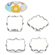 OUNONA 4Pcs European Blessing Wishes Wedding Frame Metal Cookie Cutters ...