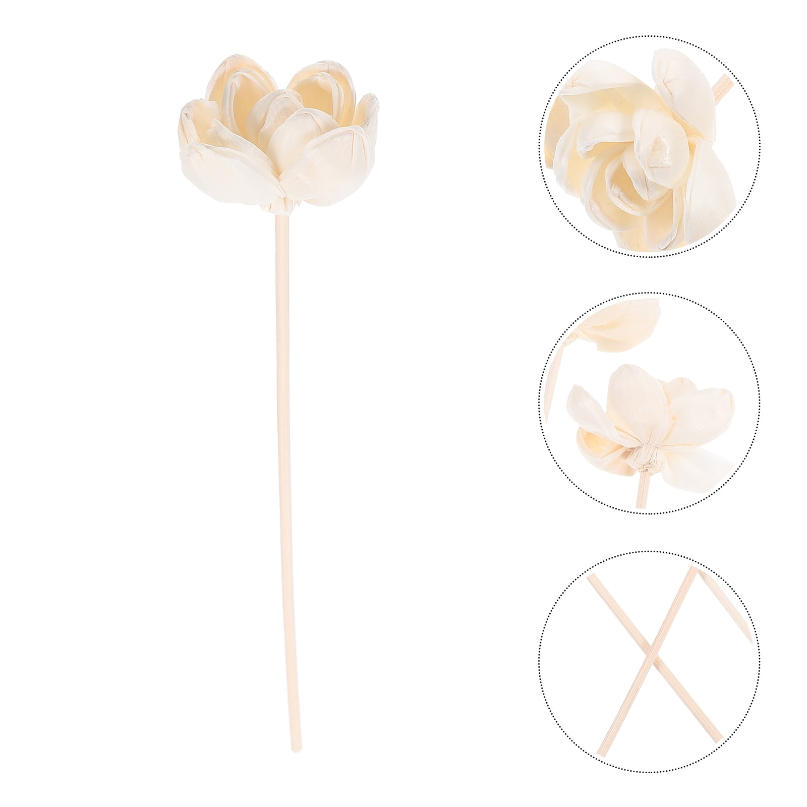 HEMOTON 4Pcs Flower Diffuser Cotton White DIY Design Aromatherapy Home ...