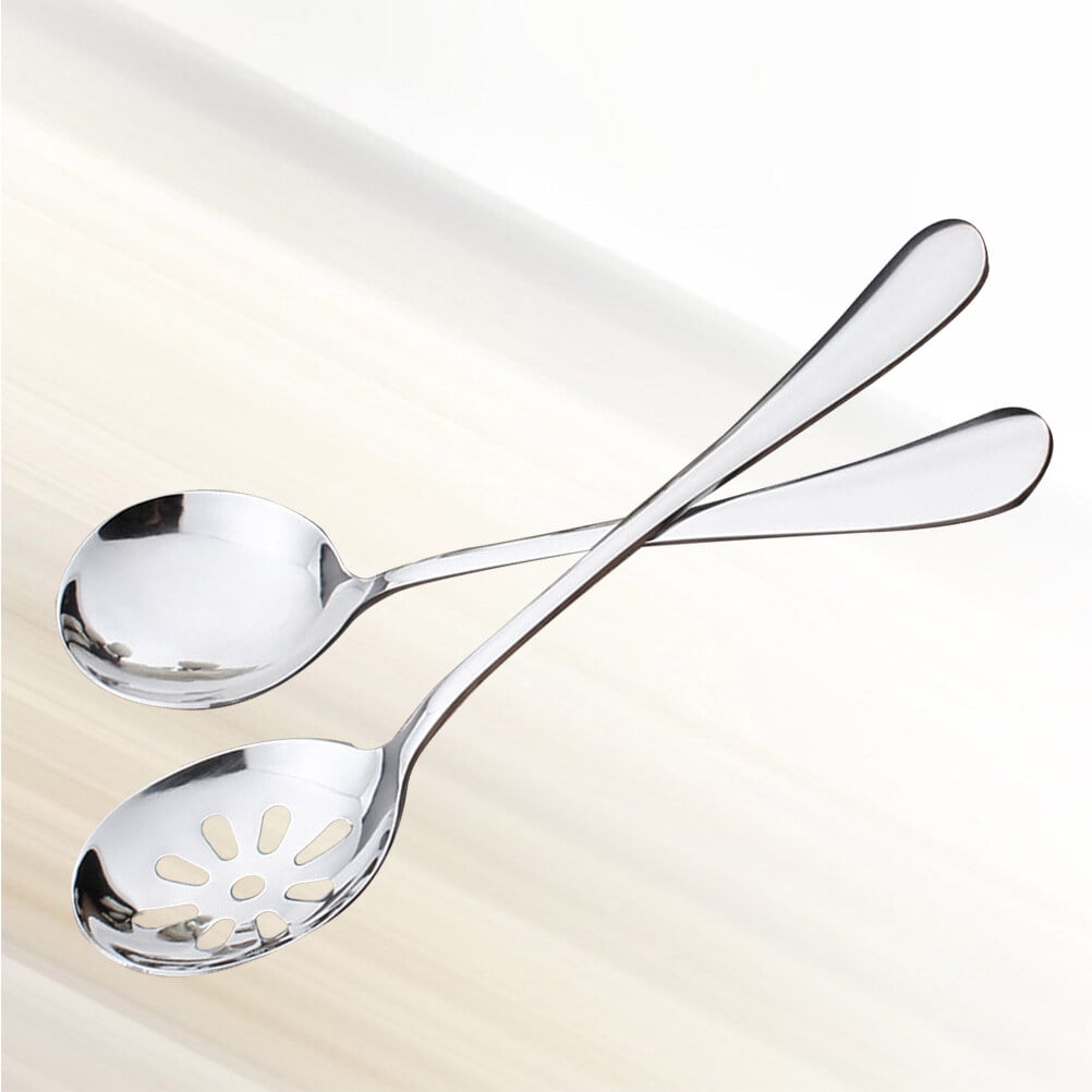 SOPOTUTU 4-Piece Stainless Steel Salad Serving Spoon Set Kitchen ...