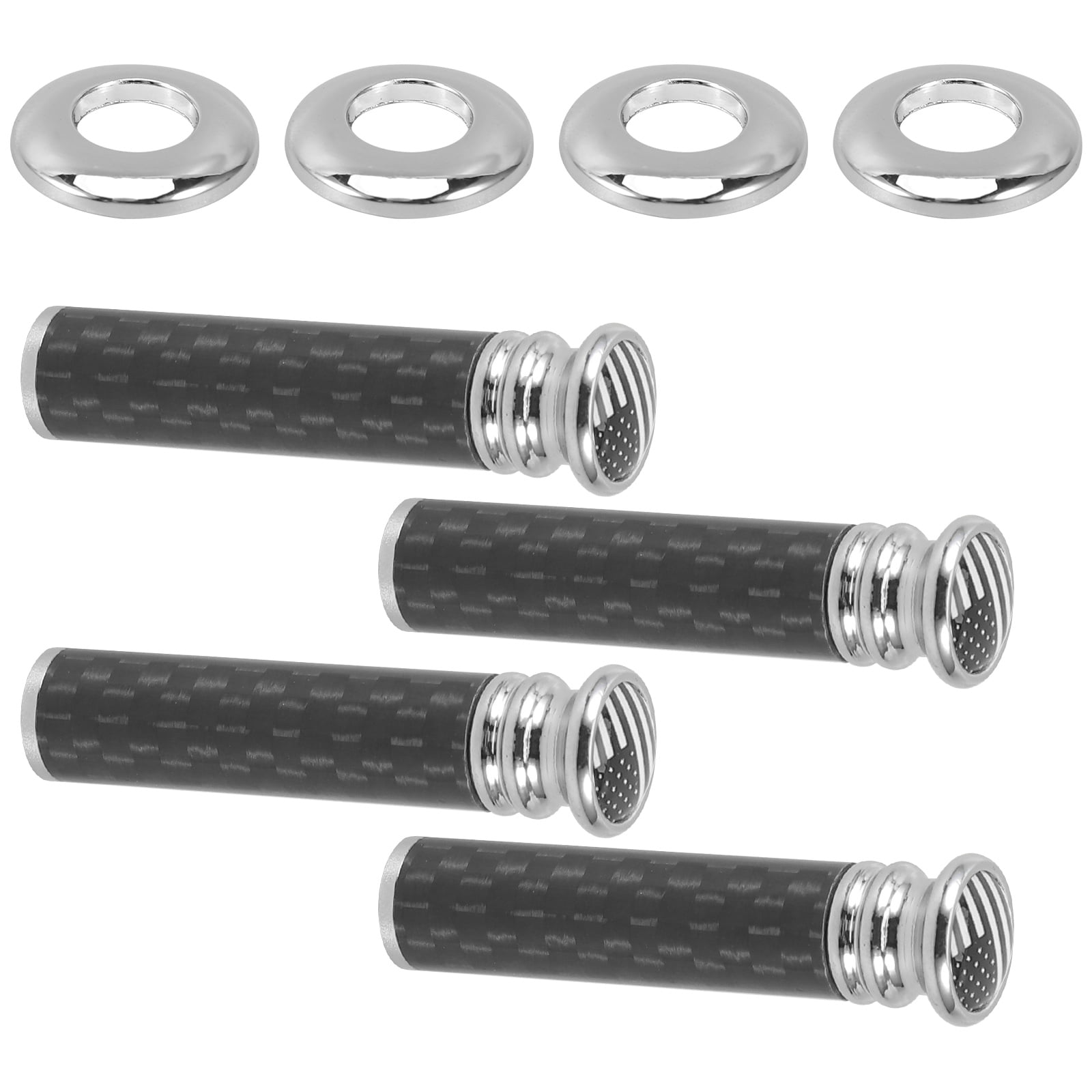 HEMOTON 4pcs Car Door Lock Knobs Carbon Fiber Post Pull Pins Automotive ...