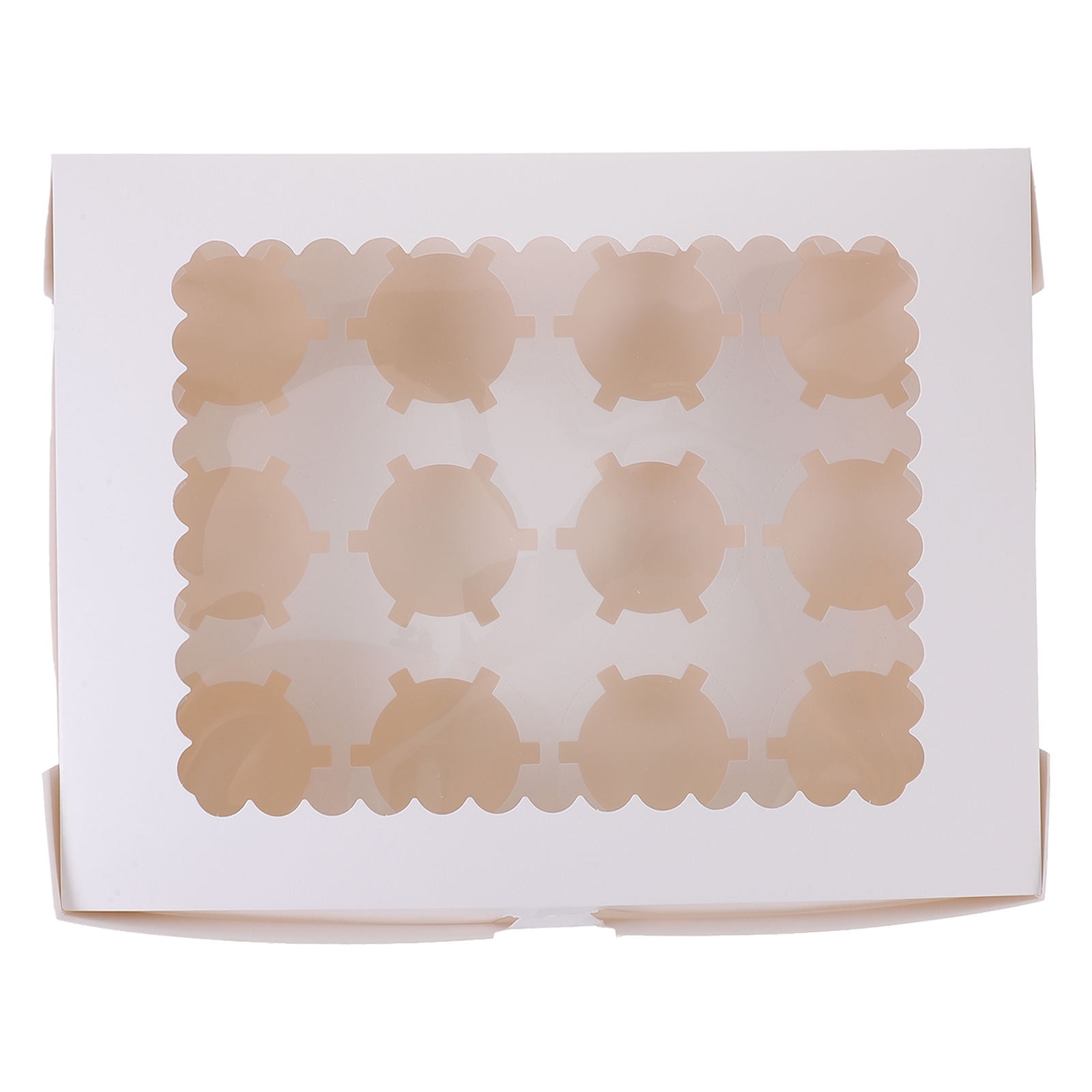 HEMOTON 4pcs Cupcake Boxes Cupcake Containers 12 Count Cupcake Carrier ...