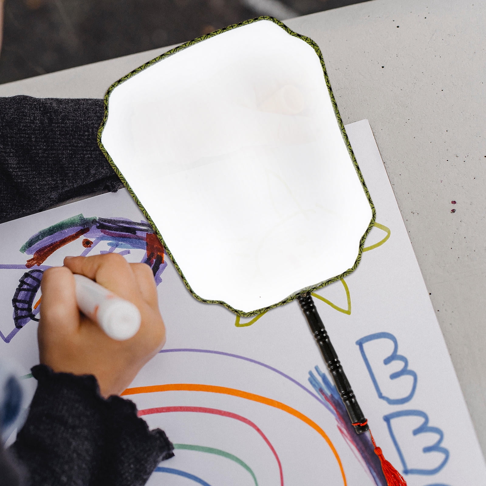 HEMOTON 4pcs DIY Blank Drawing Creative Shaped Hand Fans DIY Painting ...