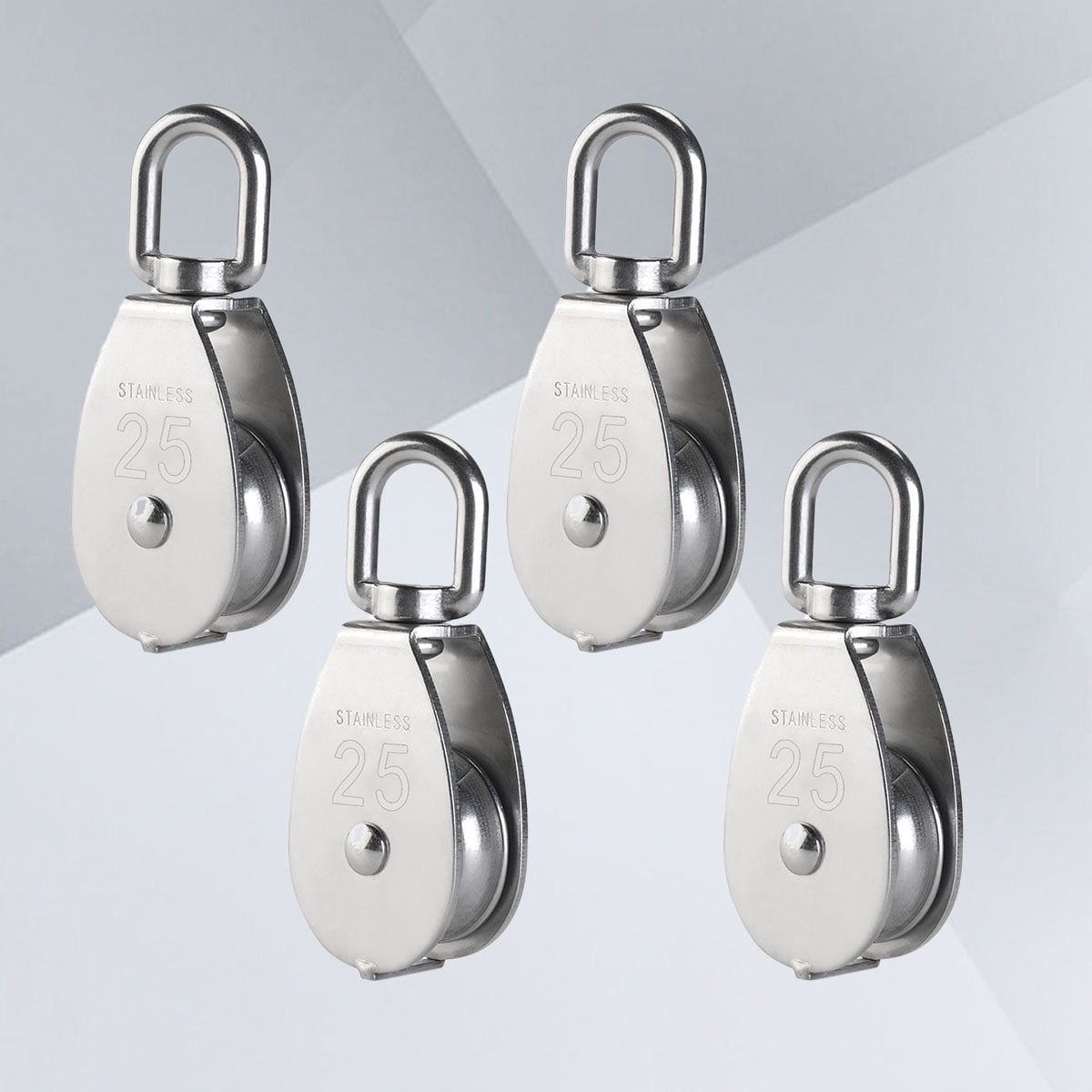 HEMOTON 4pcs Heavy Duty Stainless Steel Single Pulley for Wire Rope ...