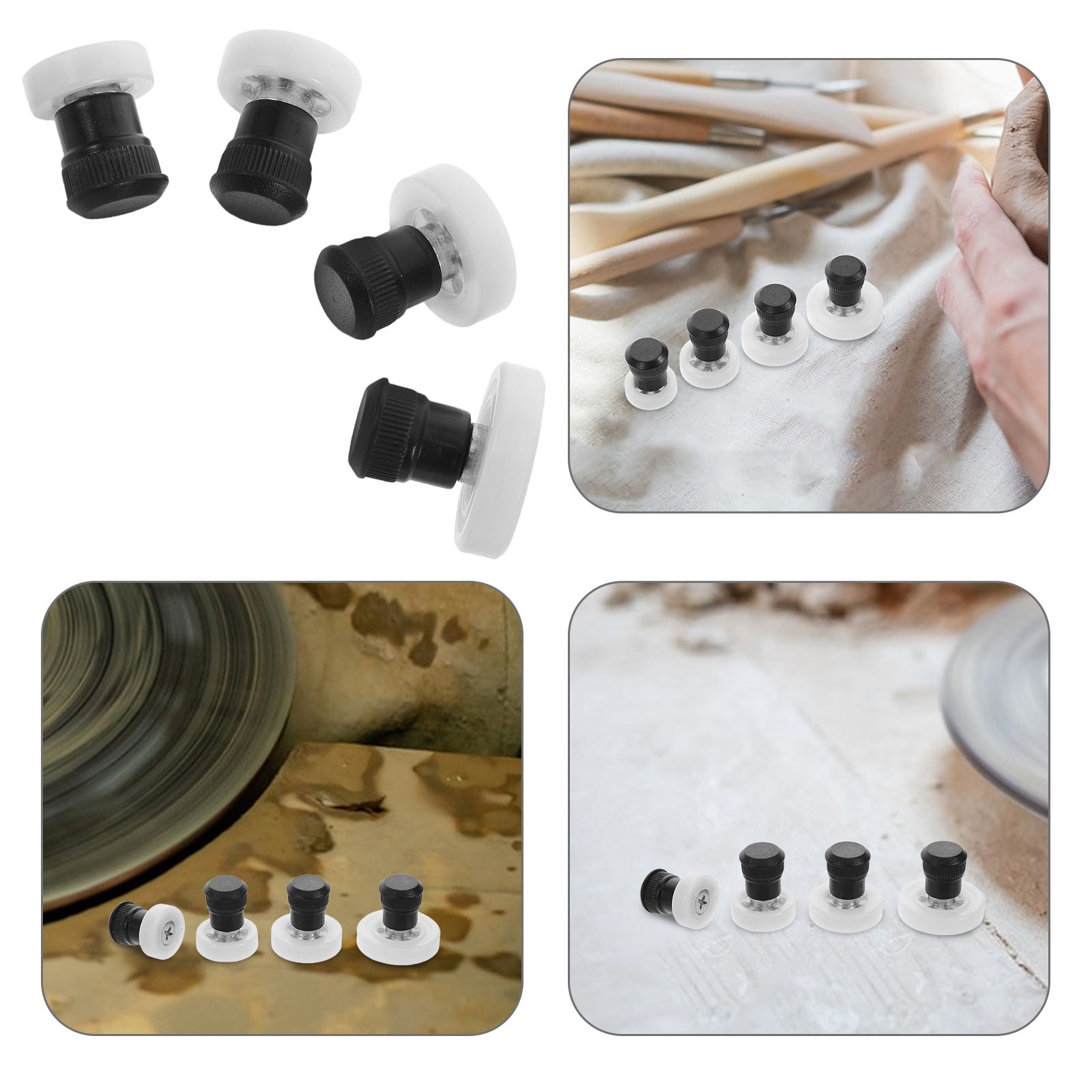 HEMOTON 4pcs Pottery Trimming Spinner Tools Synchronized Rotation ...