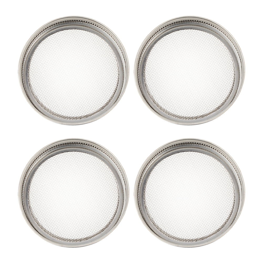 HEMOTON 4pcs Sprouting Jar Screen Lids Stainless Steel Sprouting Lids ...