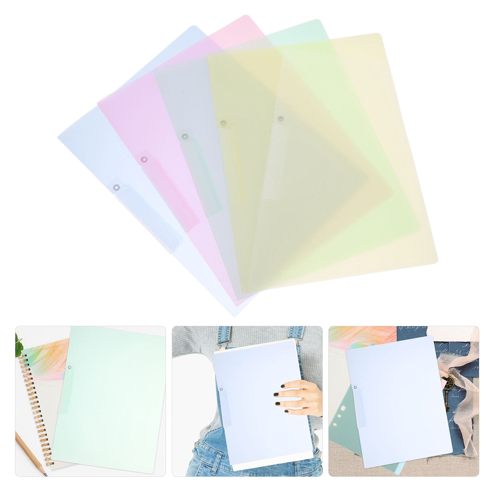 HEMOTON 5 Pcs Folder Report Document Organiser Yellow Folders Office ...