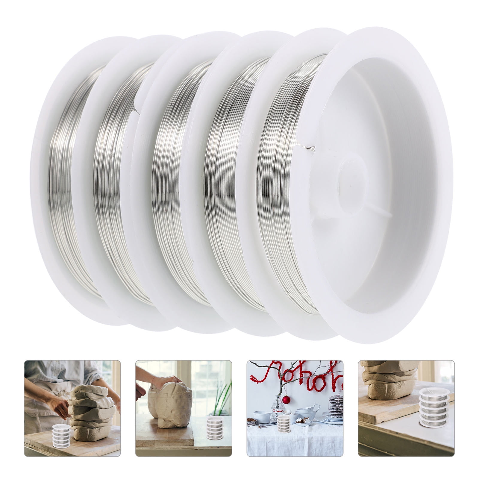 HEMOTON 5 Rolls of Home Copper Wire DIY Craft Copper Wire Jewelry ...