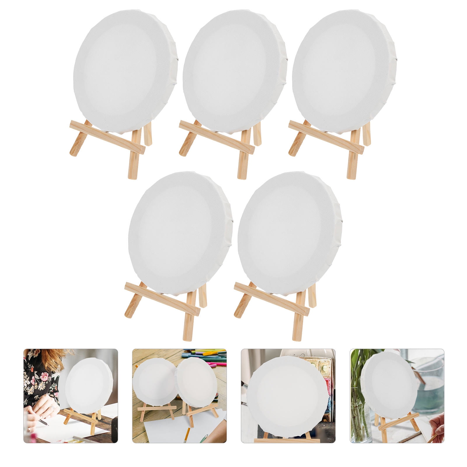HEMOTON 5 Sets Small Easel Stand 你画架画框套装 Portable Mini Canvas Child ...