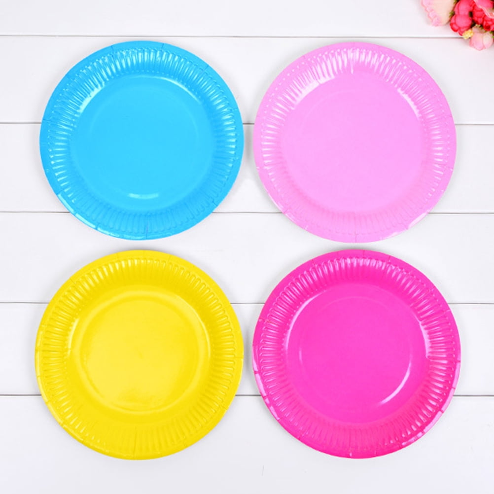 HEMOTON 50 PCS Colorful Plate High-grade Paper Plates Child - Walmart.com