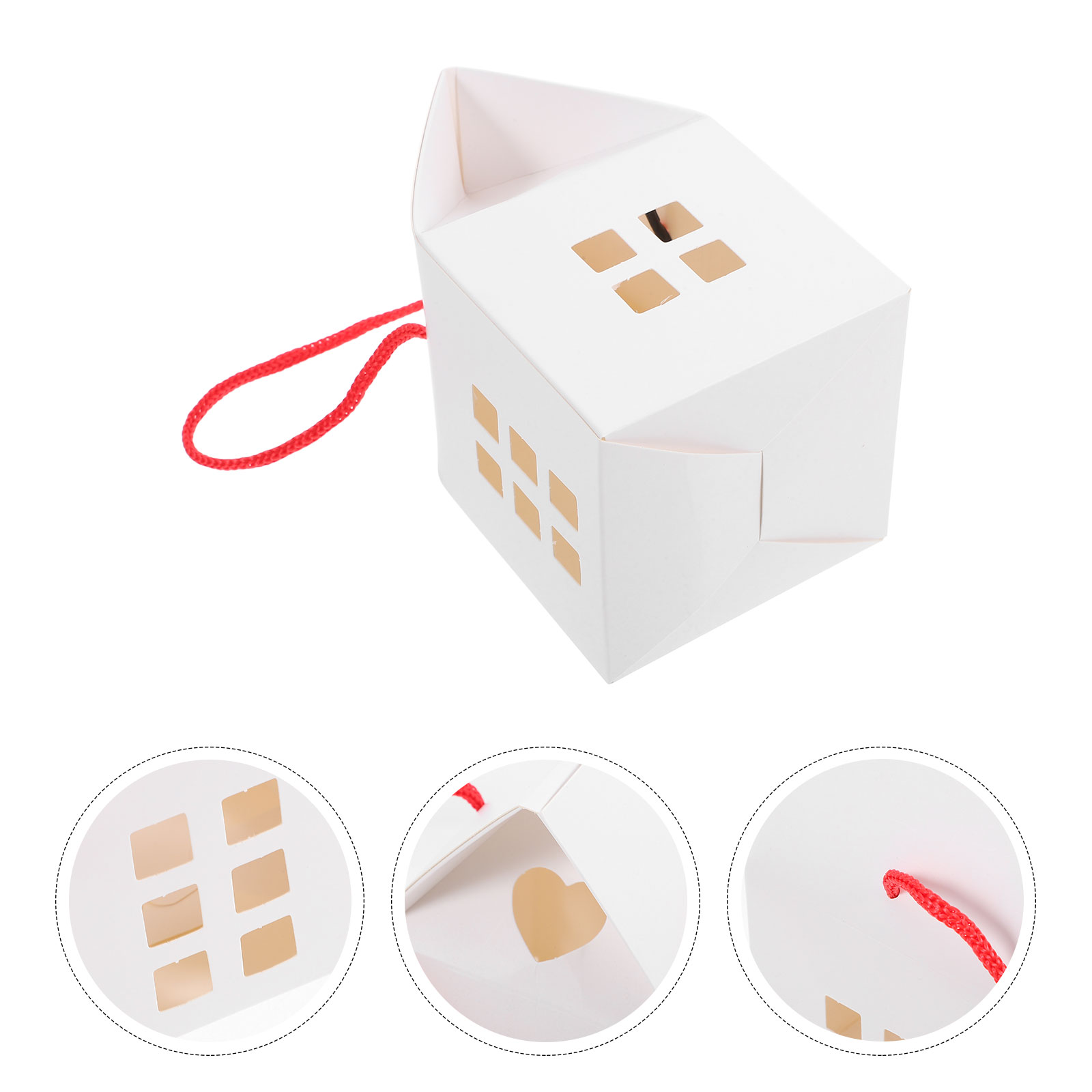 HEMOTON 50 PCS Paper Gift Boxes Fancy Cookie Cases Favor Mother White ...