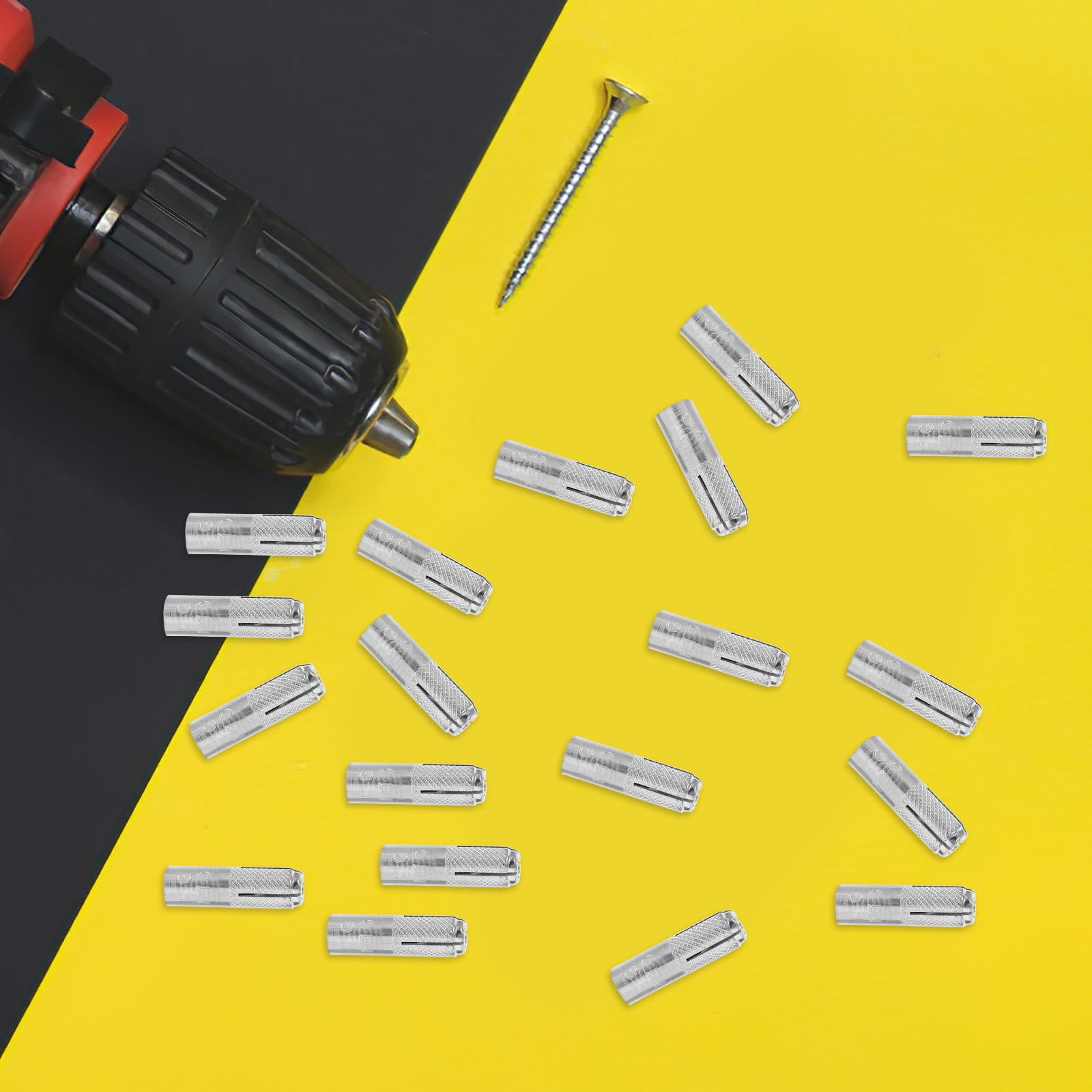 HEMOTON 50 Pcs Anchor Bolts for Concrete Knurled Fasteners Solid ...