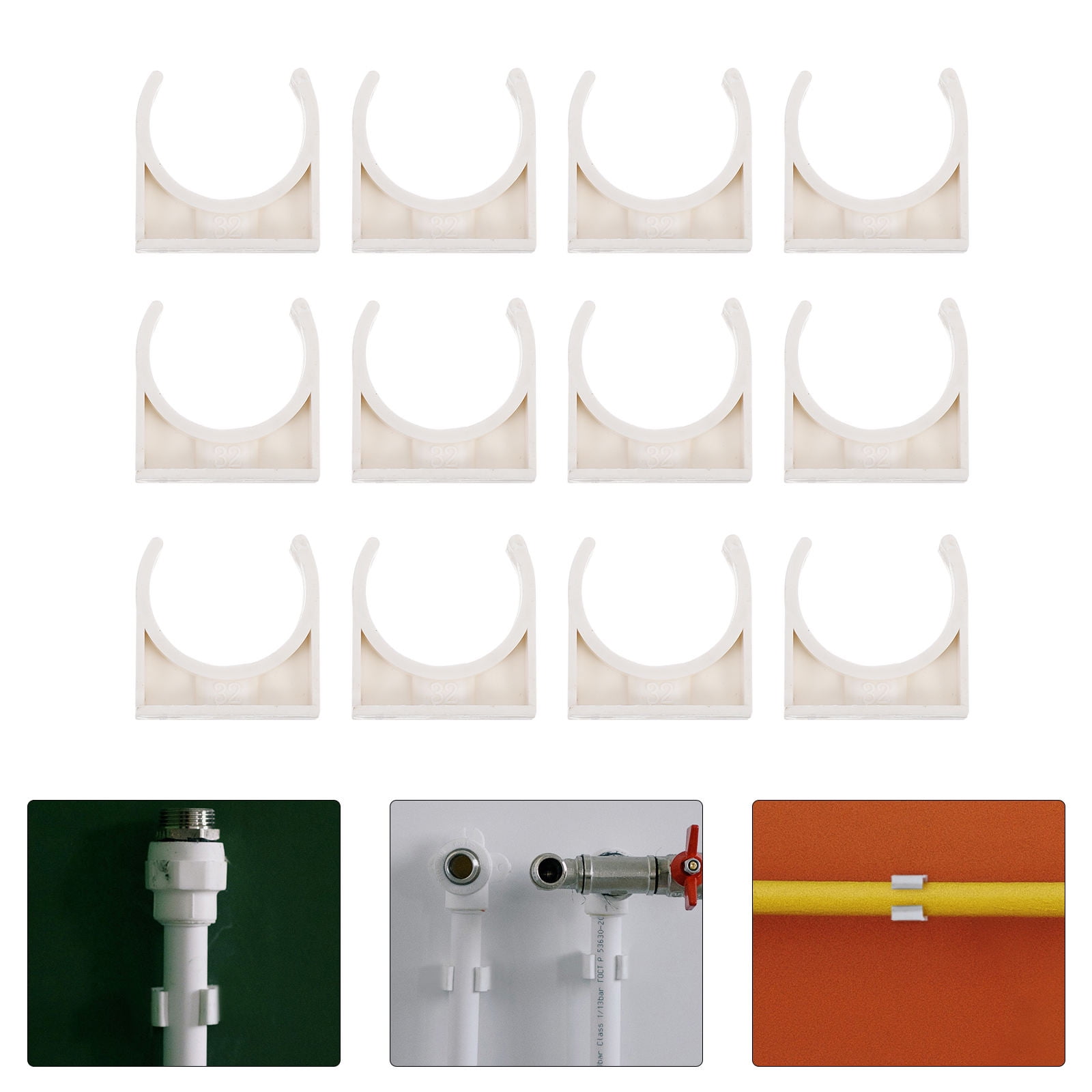 HEMOTON 50 Pcs Black U-shaped Pipe Clamp Water Pipe Organization 3.00X2 ...