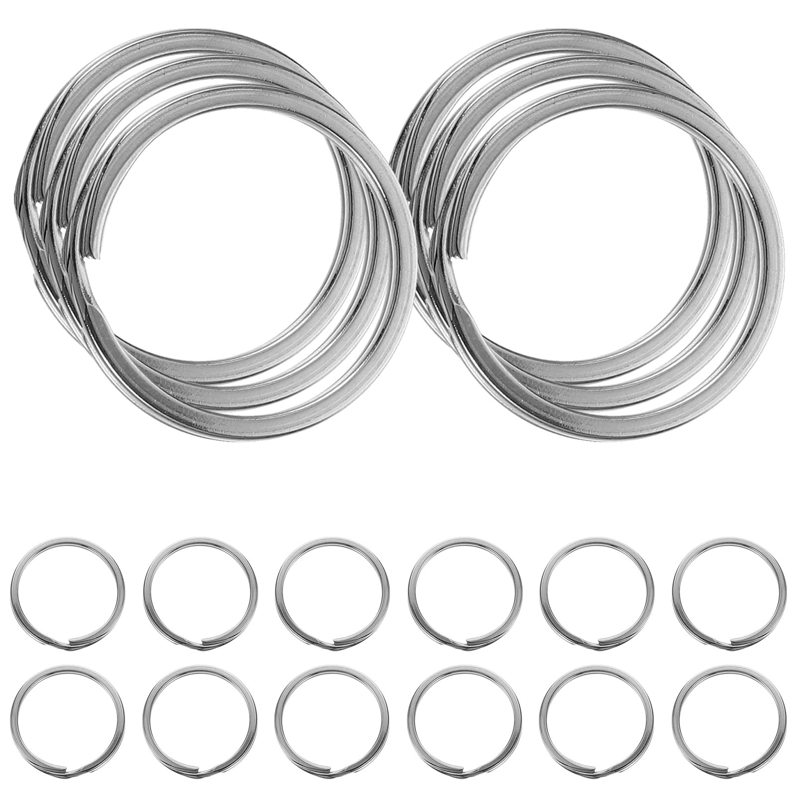 HEMOTON 50 Pcs Chains Stainless Steel Key Ring Key Circles 2.5X2.5cm ...