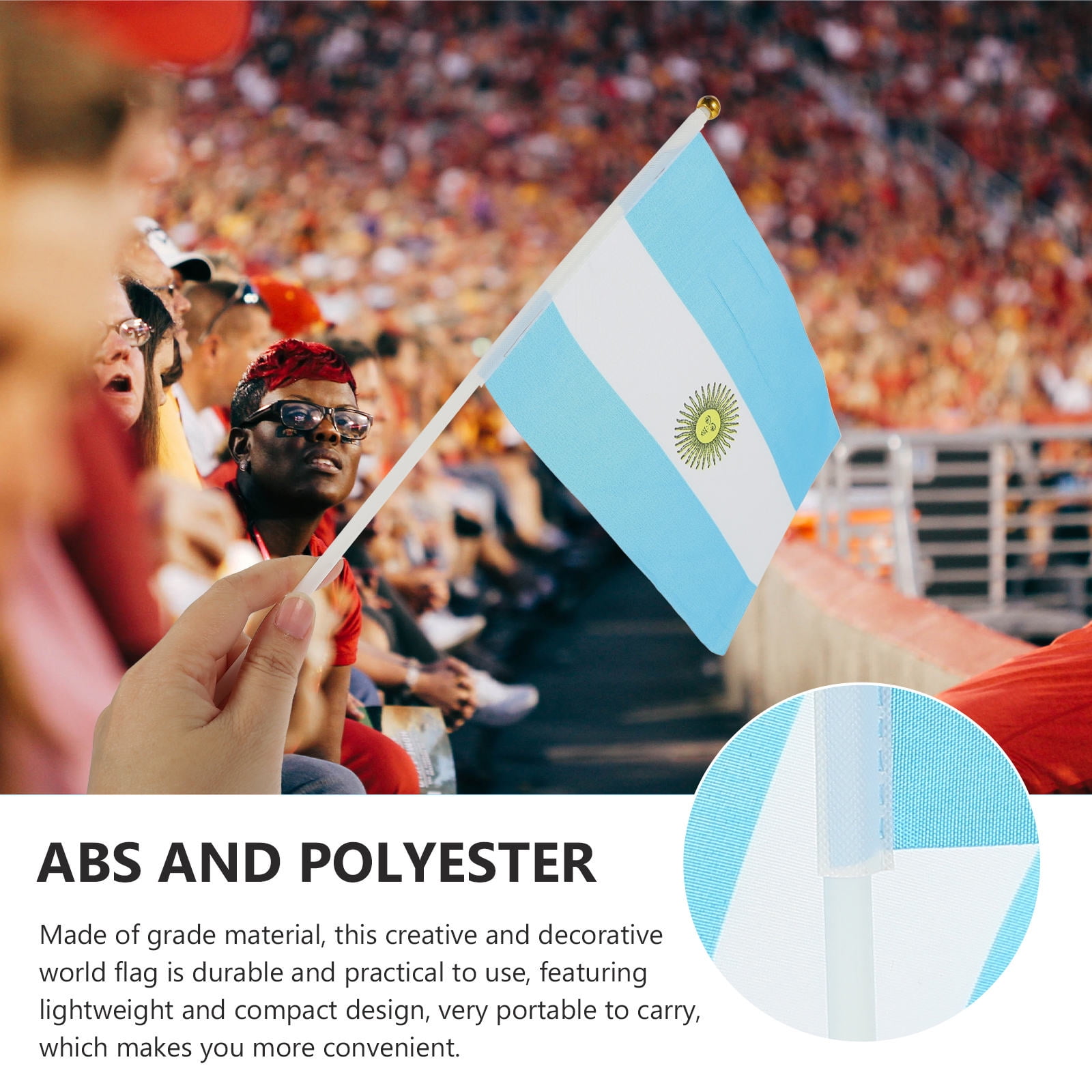 HEMOTON 50 Pcs Portable Flag Small Flags Cheering Flag Sturdy Flag ...