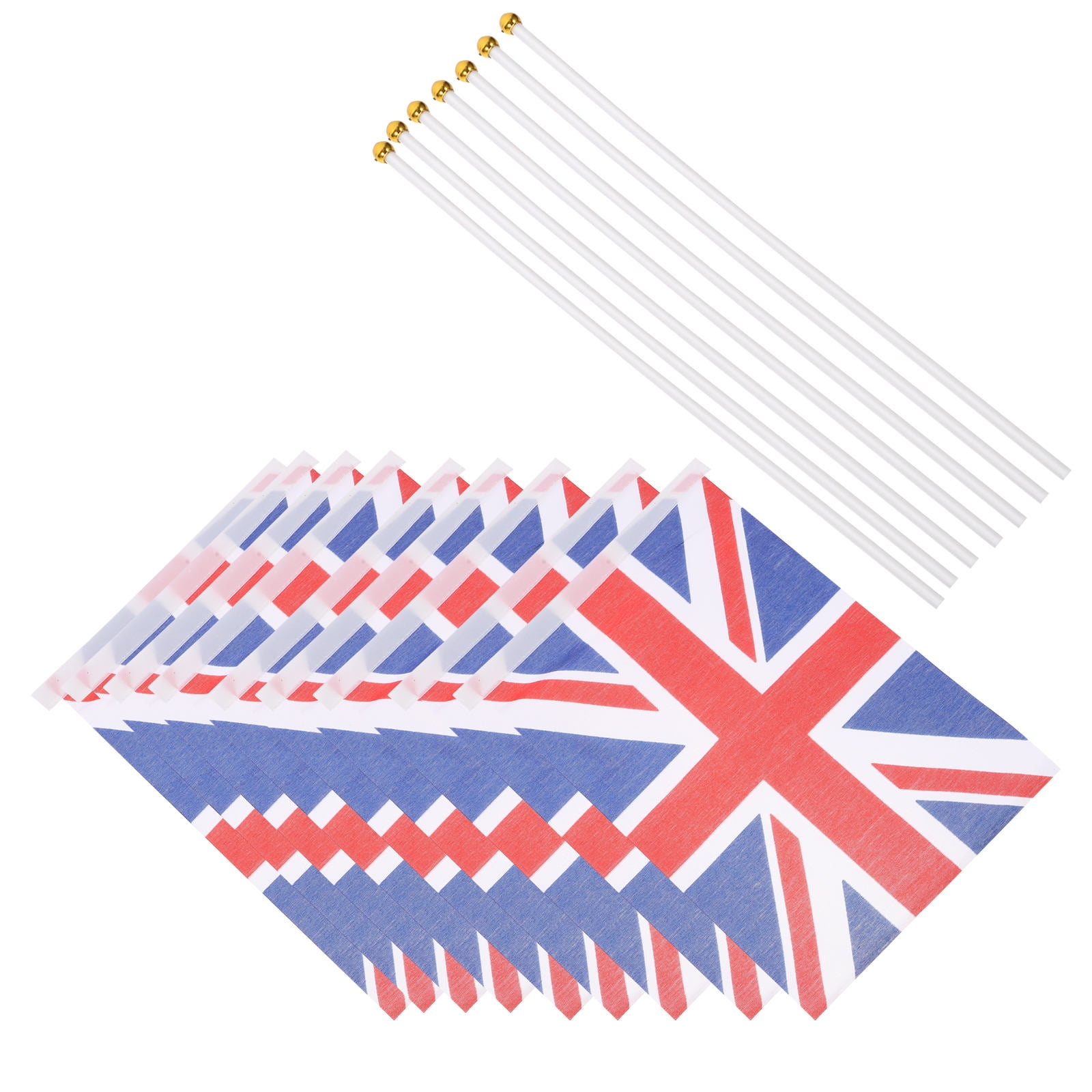 HEMOTON 50 Pcs Union Jack Flag Hand Waving UK Miss Office - Walmart.com
