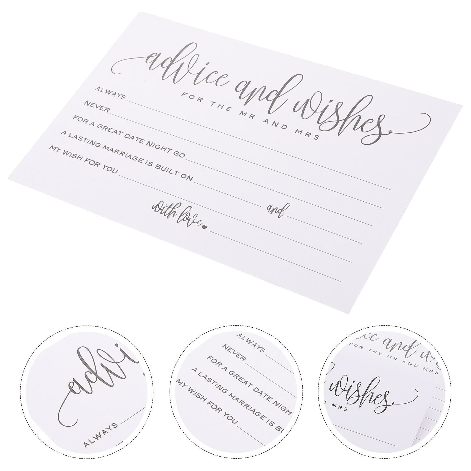 HEMOTON 50 Pcs Writable Paper Cards Elegant Wedding Dinner Party White ...