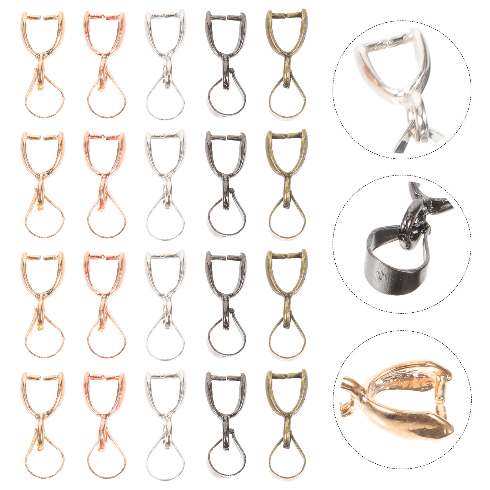 EXHUMKY Connector Ancient Green Necklace Pinch Clip 50Pcs 1.3x0.5in ...
