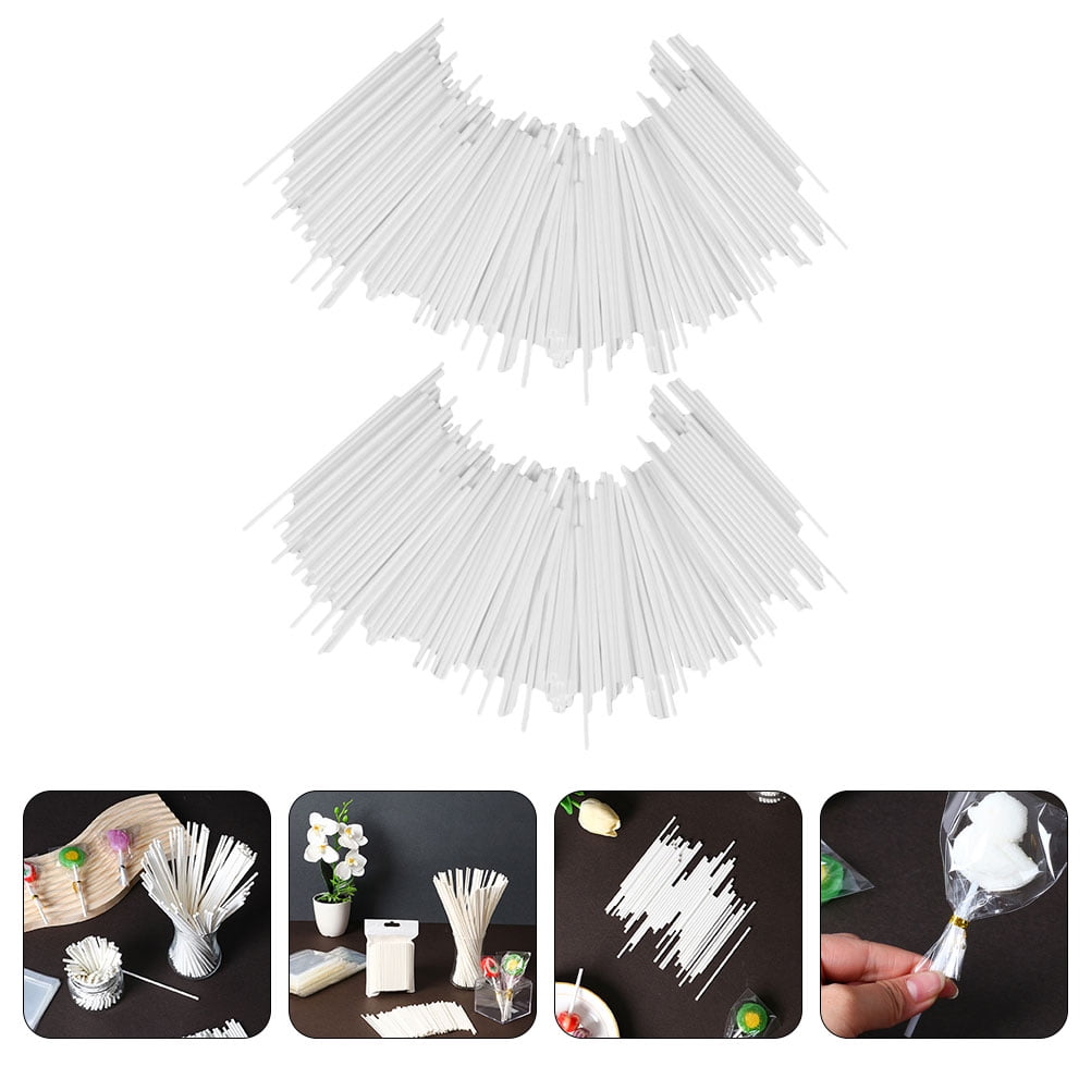 HEMOTON 500 Pcs Lolly Sticks Lollipop Paper Stick Party Candy Sticks ...