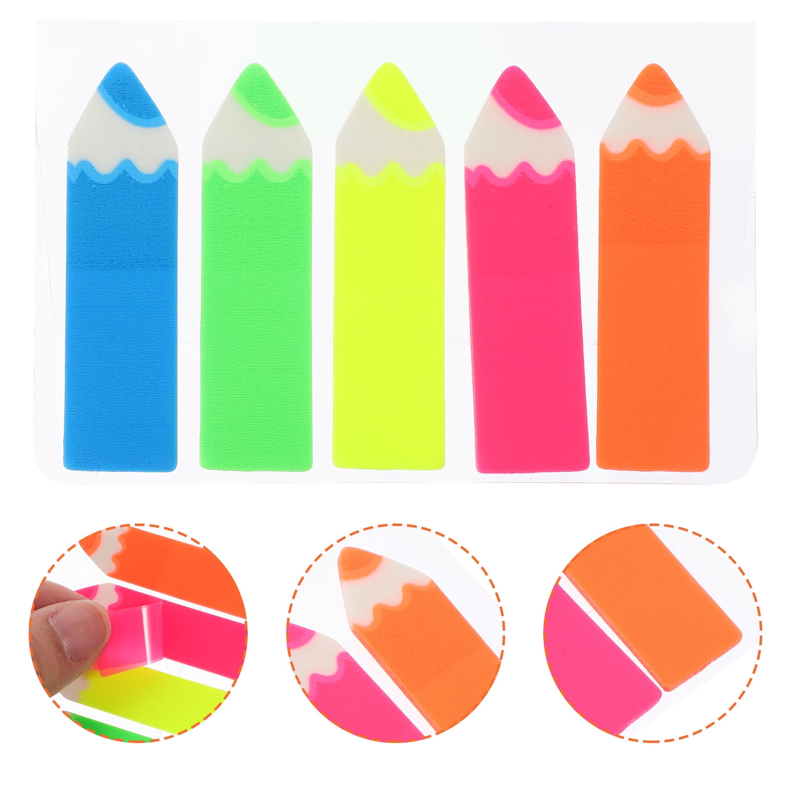 HEMOTON 500 Pcs Tabs Annotation Fluorescent Film Label Paper - Walmart.com