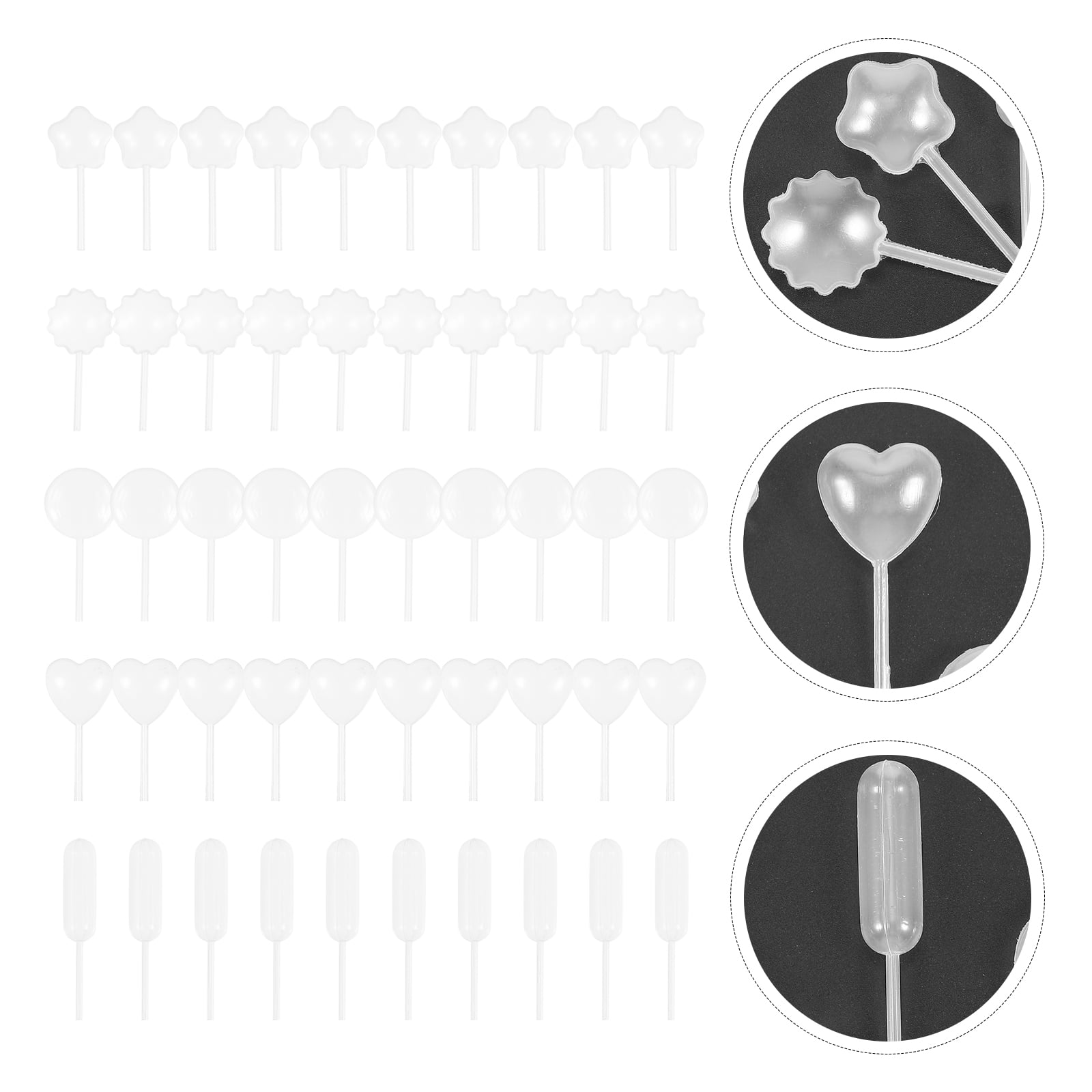HEMOTON 50Pcs White Plastic Jam Droppers Lightweight Pipettes for Cakes ...