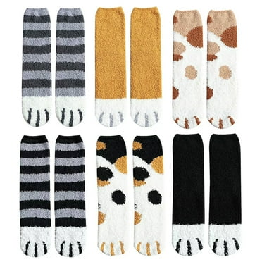 JJMax Women's Cute Kitty Cat Paws Socks with Paw Prints on Toes ...
