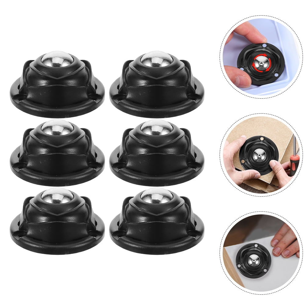 HEMOTON 6 Pcs Adhesive Universal Wheel Swivel Appliance Rollers Casters ...