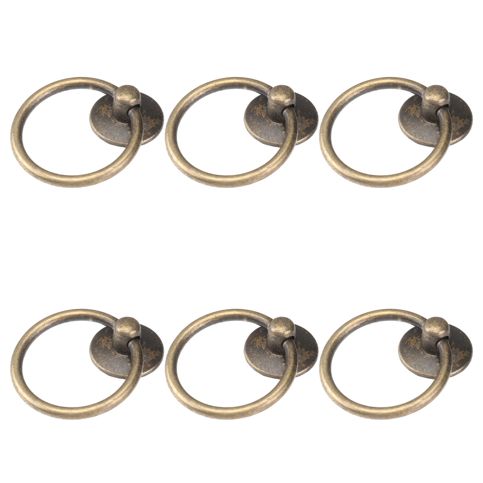 HEMOTON 6 Pcs Cabinet Door Handles Drawer Rings Pulls Black Wardrobe ...