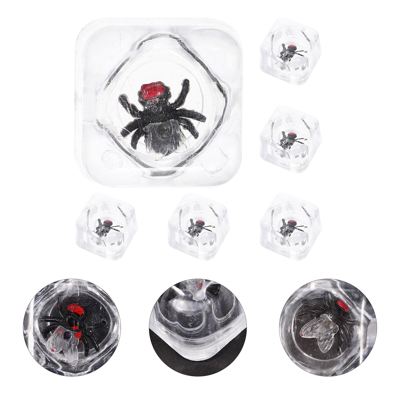 HEMOTON 6 Pcs Fake Ice with Bugs Prank Stuff Making Joke Cube Fly ...