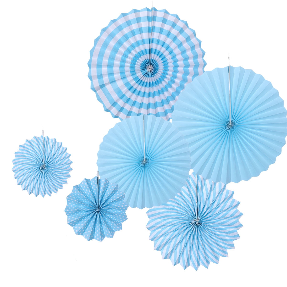 HEMOTON 6 Pcs Paper Fan Flowers Royal Blue Centerpieces for Tables ...