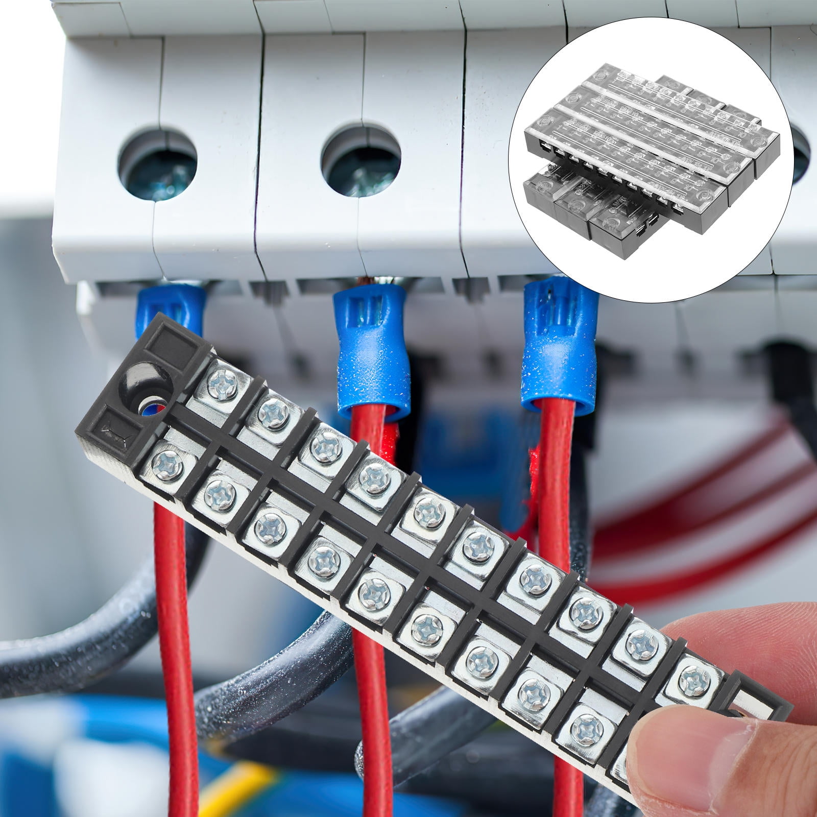 HEMOTON 6 Pcs Terminal Board Block Wiring Connector Bar Screw - Walmart.com