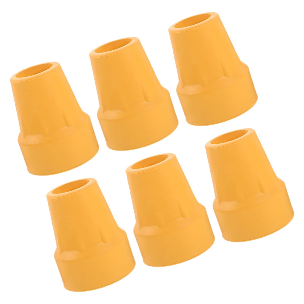 HEMOTON 6 Pcs Walking Stick Ferrules Anti-slip Head and Sole Cover Pad ...