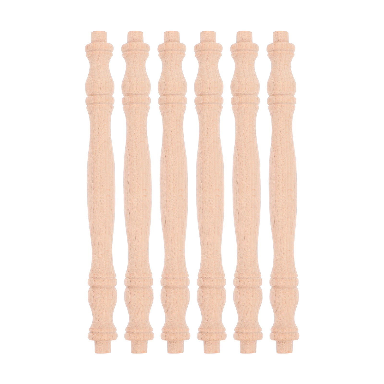 HEMOTON 6 Pcs Wooden Spindles for Deck Railing Staircase Indoor Khaki ...