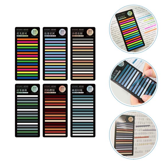 HEMOTON 6 Sets Book Tabs for Annotating Books Marker Stickers Student ...