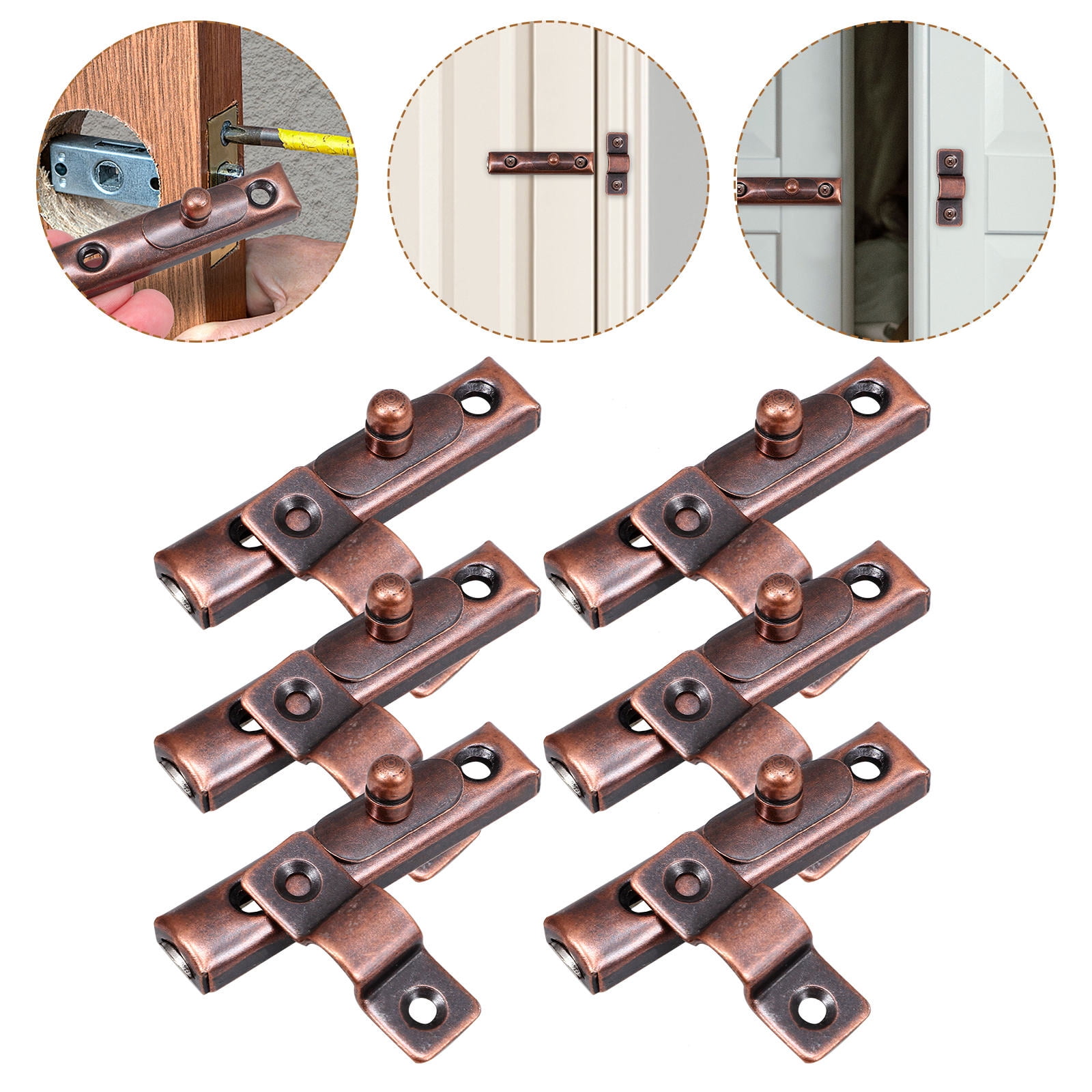 HEMOTON 6 Sets of Barrel Bolt Latch Slide Bolt Latch Stainless Steel ...