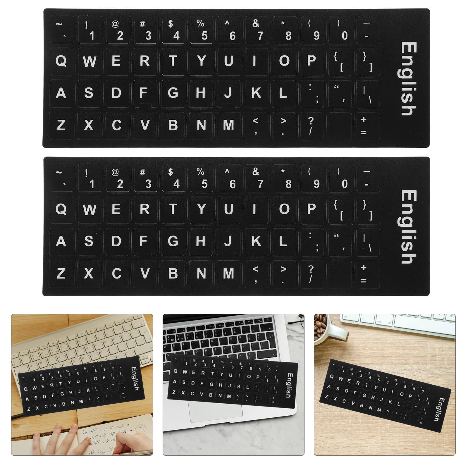 HEMOTON 6 Sheets Foreign Language Keyboard Stickers Laptop Computer ...