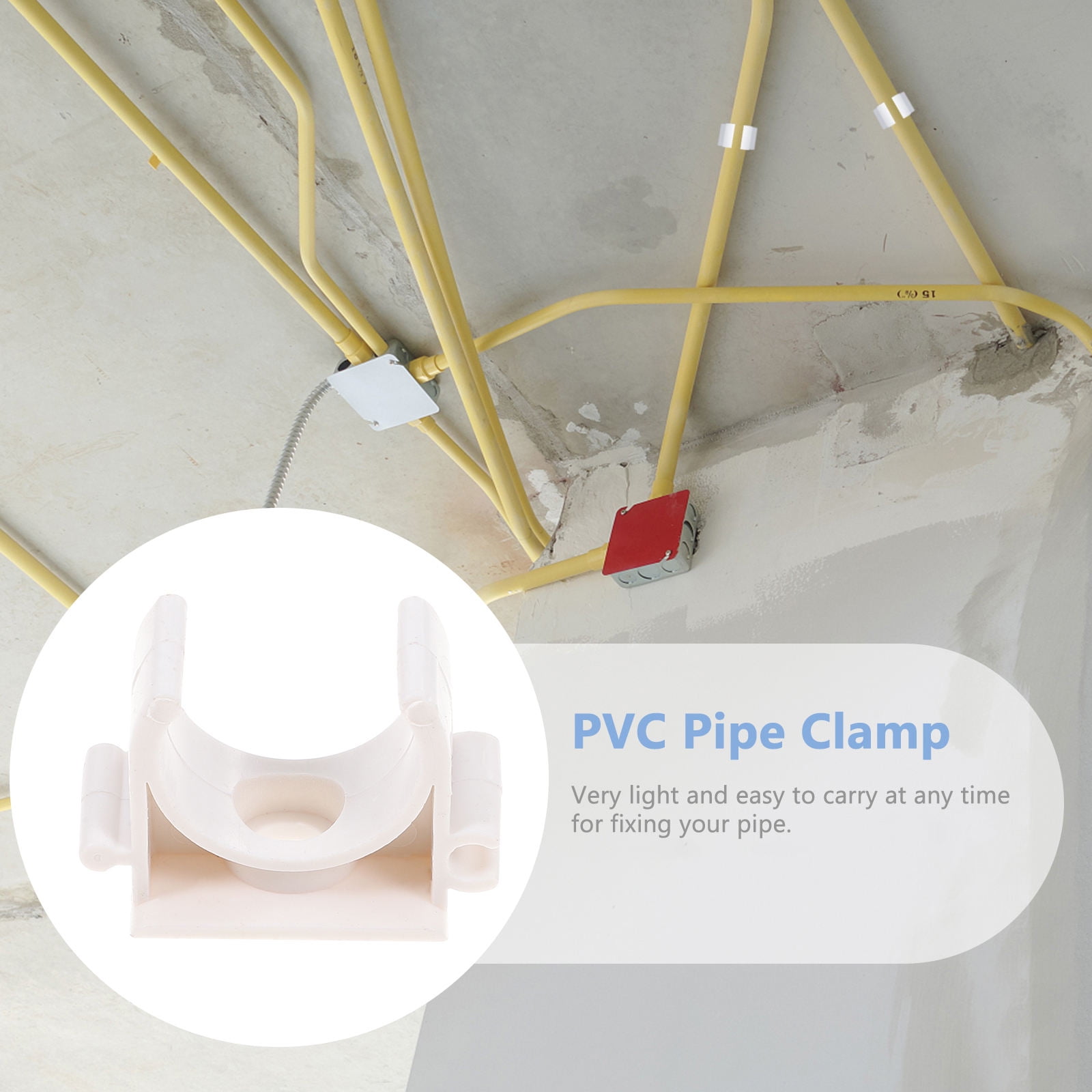 HEMOTON 60 Pcs Tube Clamp Mounting Bracket Hose Holder Garden White ...