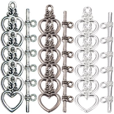 DIY Rope & Heart Silver Toggle Clasps, 2 Piece - Walmart.com