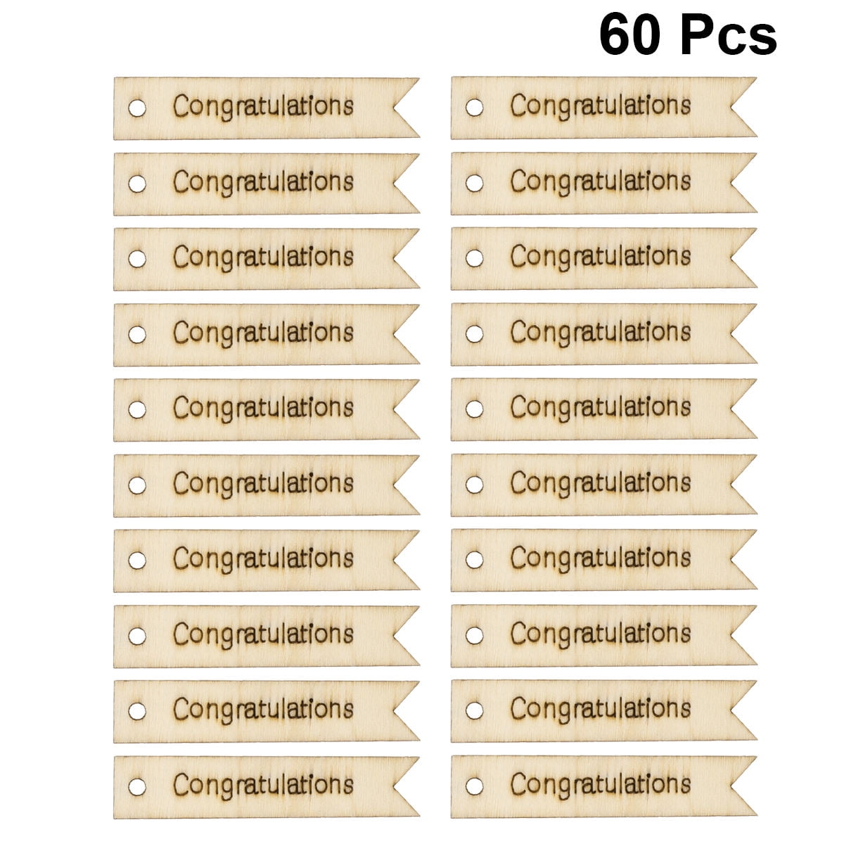 HEMOTON 60pcs Wooden Hanging Tags for Congratulations Letter Printing ...