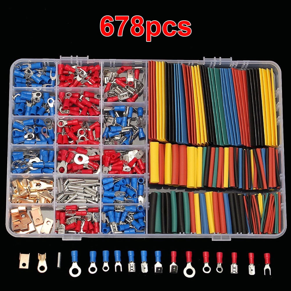 HEMOTON 678Pcs Assorted Wire Crimp Terminals Connector Set Insulated ...