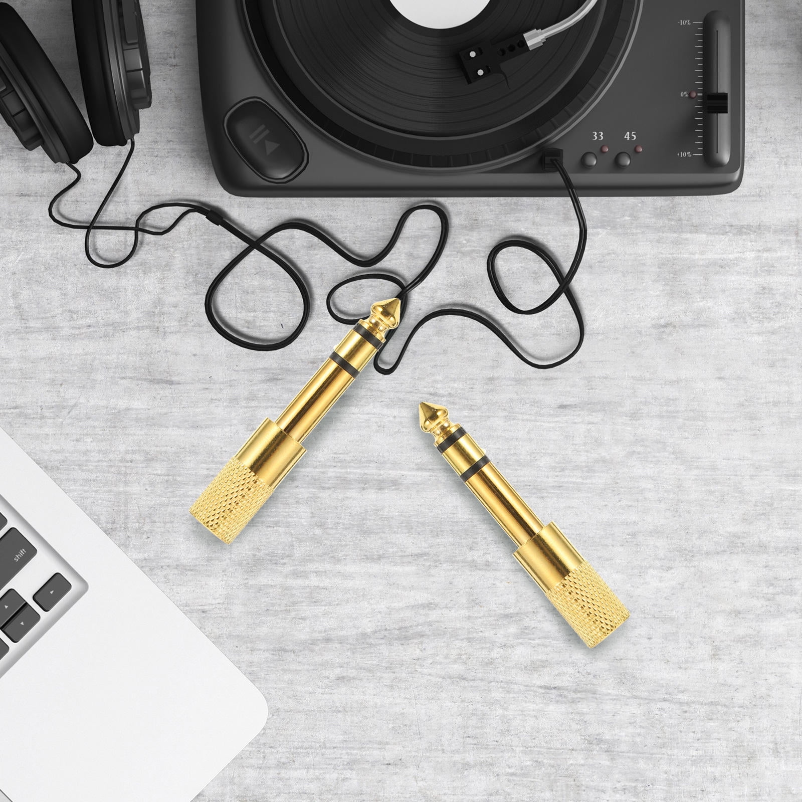 HEMOTON 6Pcs Stereo Headphone Adapters 6.35mm Male to 3.5mm Female ...