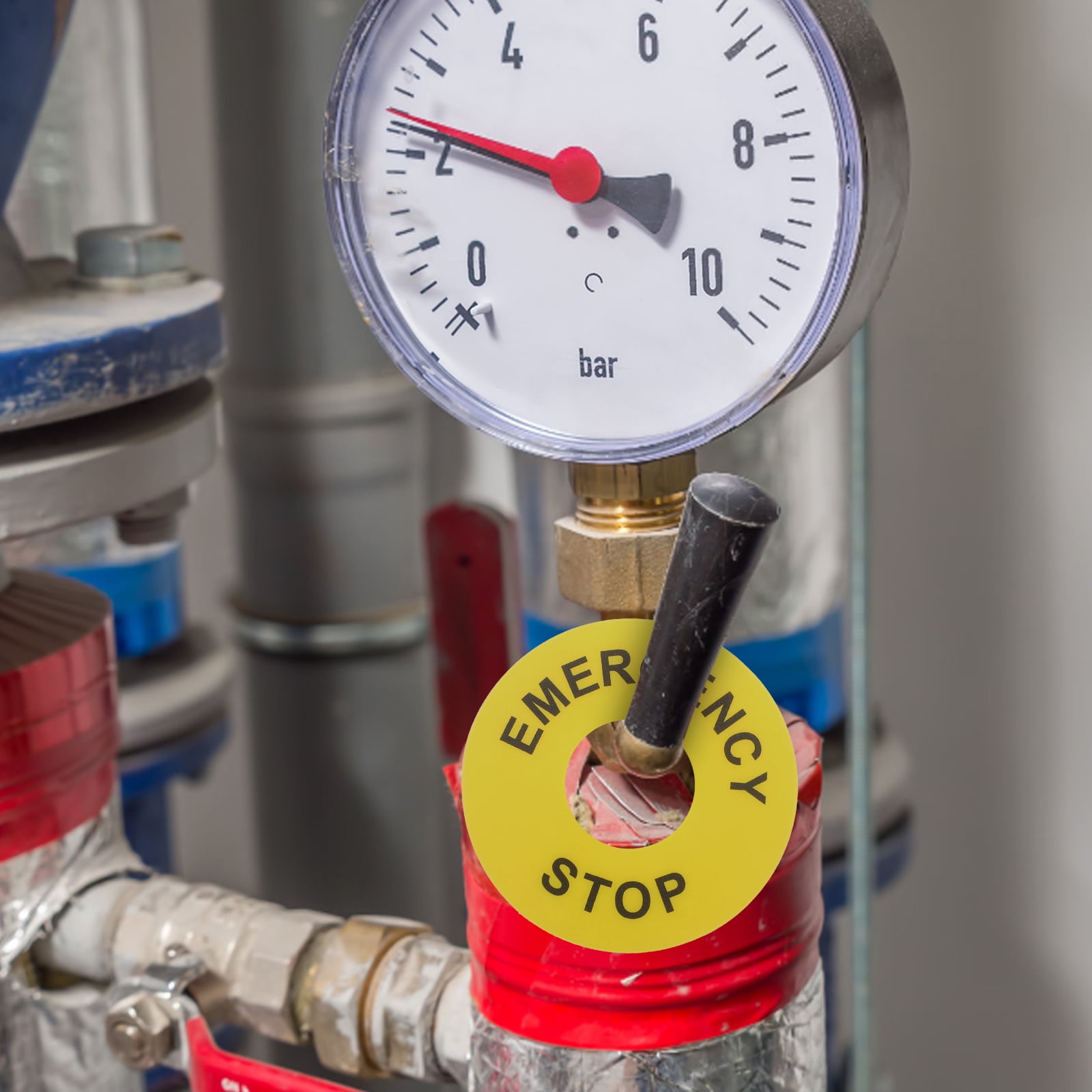 HEMOTON 6pcs Emergency Stop Sticker Emergency Stop Warning Sign ...