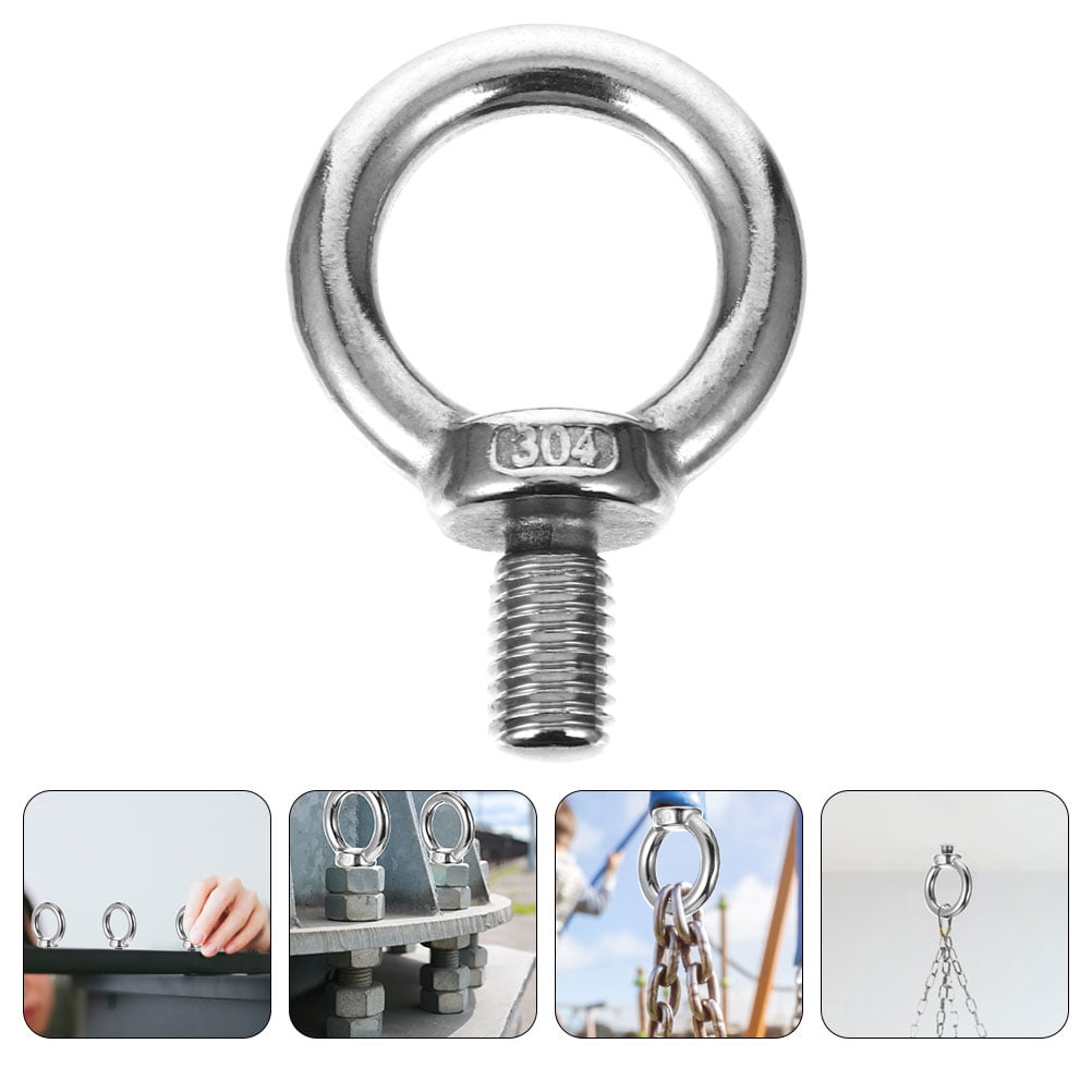 HEMOTON 6pcs Eye Bolt Eyelet Hooks Screw In Heavy Duty Nut M10 Eye ...
