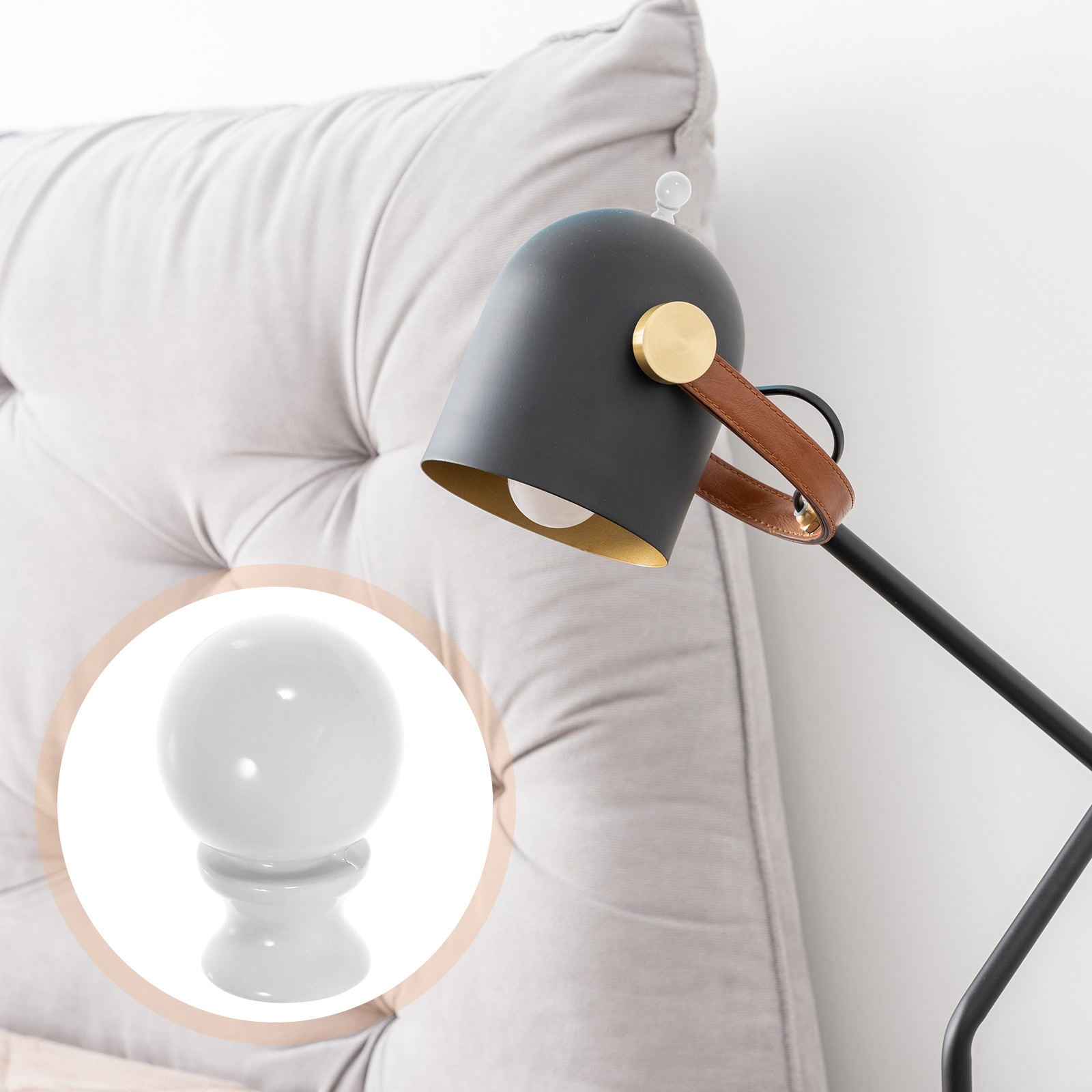 HEMOTON 6pcs Lamp Finial Zinc Alloy Solid Lamp Finial Lamp Shade Holder ...