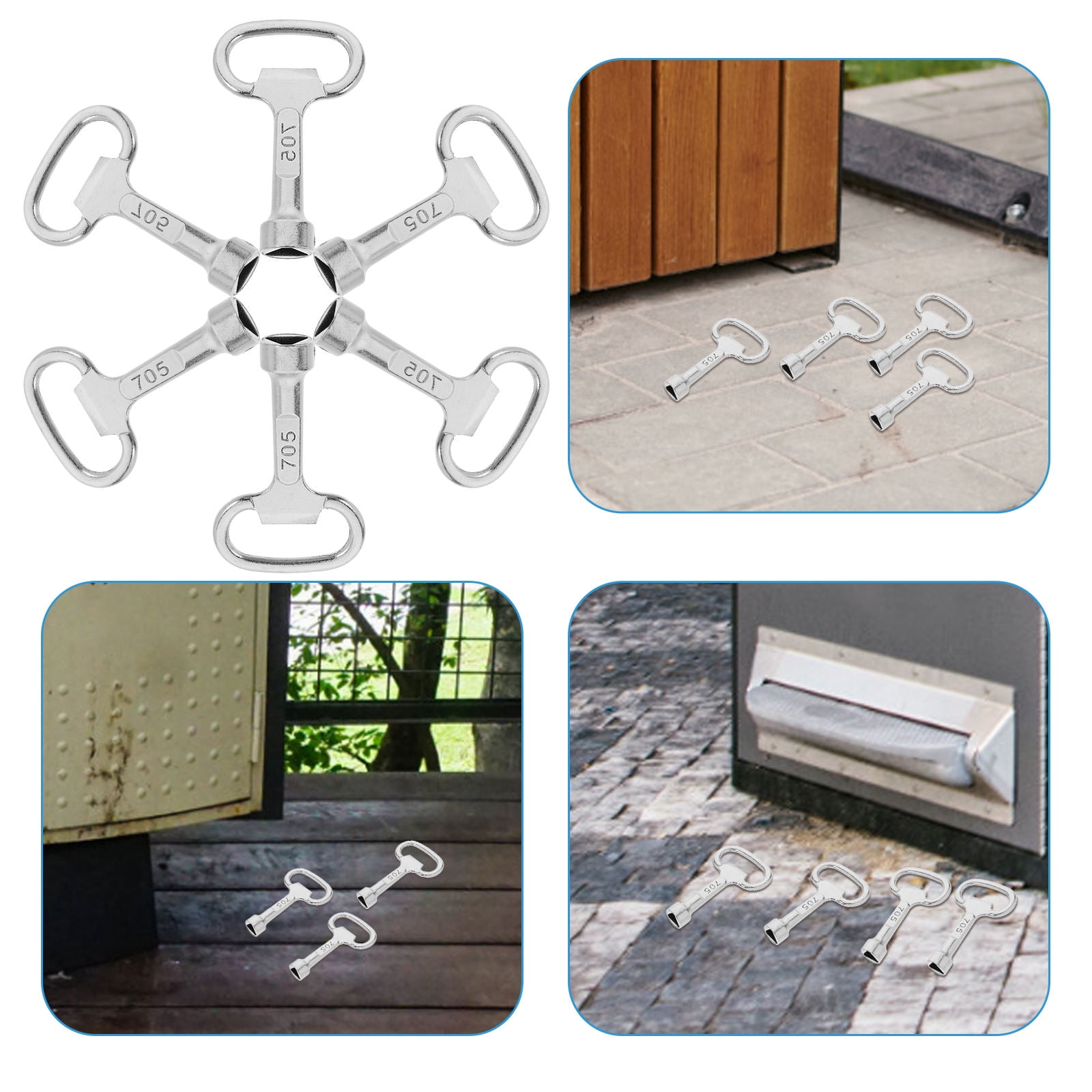 HEMOTON 6pcs Metal Triangle Keys for Trash Can Community Bin Peel ...