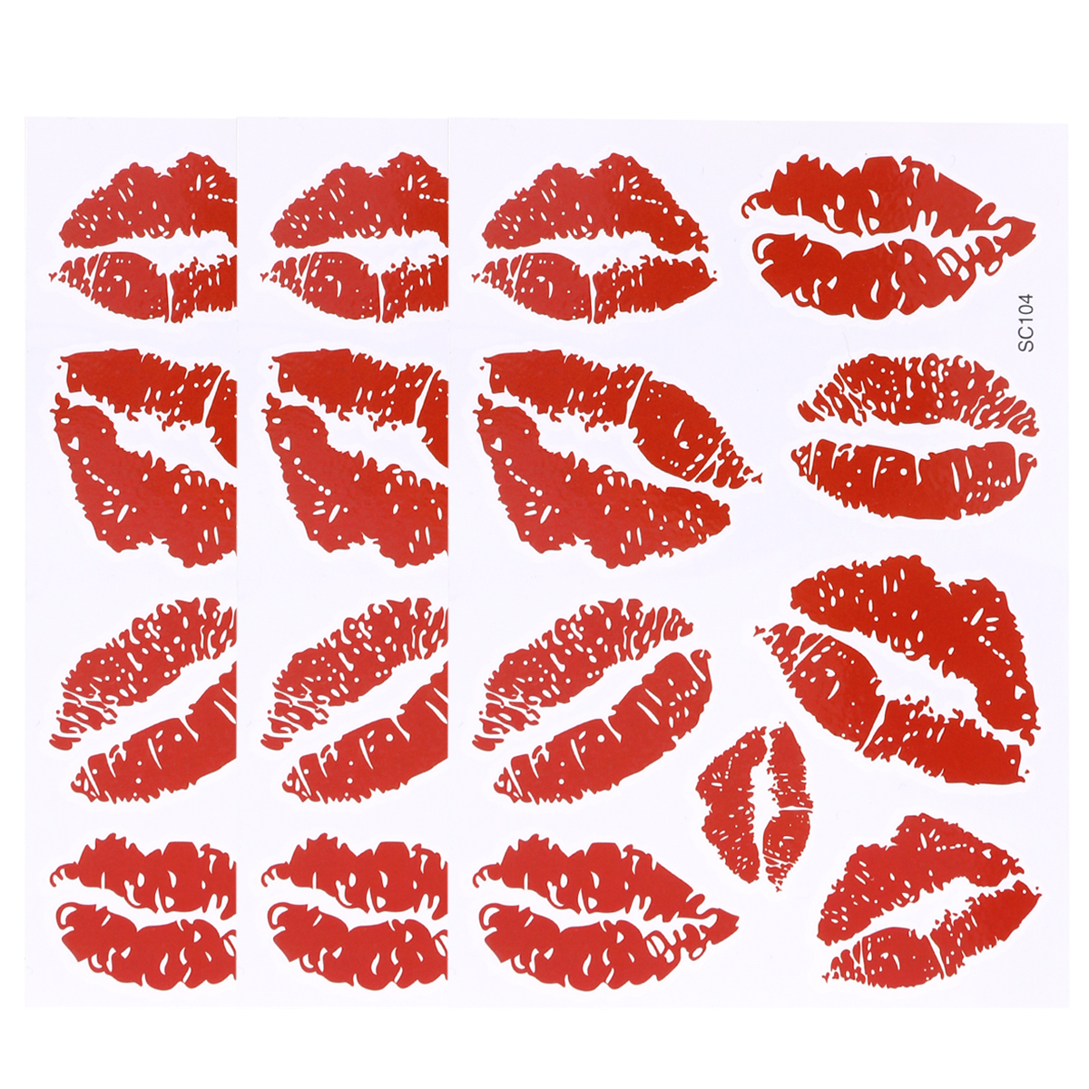 HEMOTON 6pcs Temporary Tattoo Stickers Lips Pattern Water-proof ...