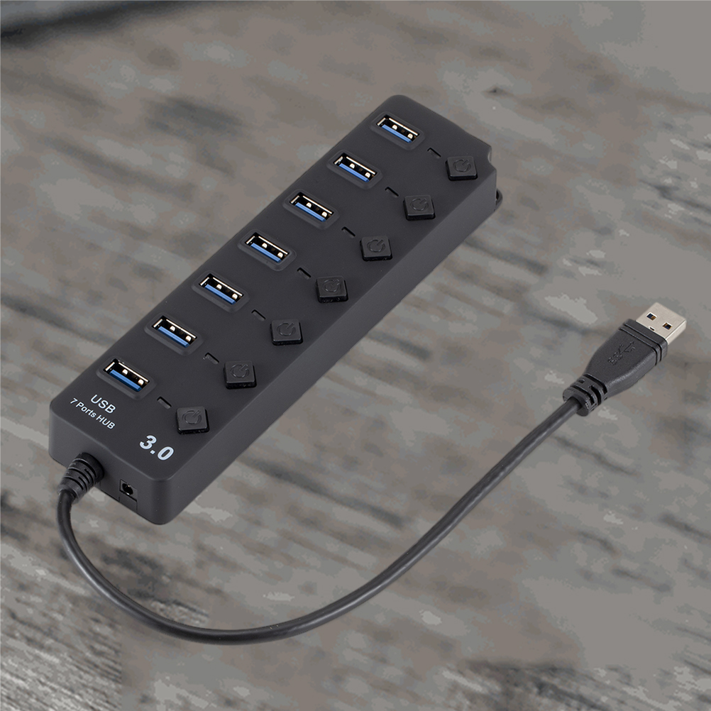 HEMOTON 7 Ports USB HUB Independent USB 3.0 Divider for Computer Laptop ...